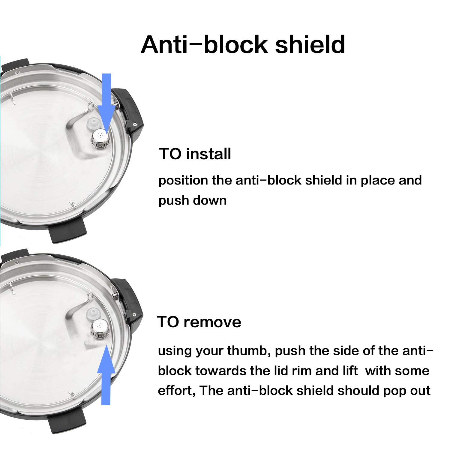 6 Pack Anti block Shield for Instant Pot Models DUO Mini, DUO Plus Mini, LUX Mini, DUO60, DUO80 V2, Ultra 60, LUX50, LUX60, and LUX80