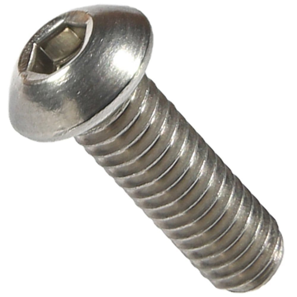 Socket Button Head Cap Screw, 3/8-16 x 1", Stainless Steel 18-8, Hex Socket (Quantity: 800) Coarse Thread, 3/8 inch Hexagonal Allen Bolt, Length: 1 inch, Full Thread