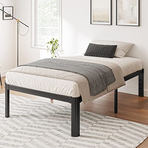 Hunlostten 12" Twin XL Heavy Duty Bed Frame No Box Spring Needed, Metal Twin XL Platform Bed Frame with Round Corners, Easy Assembly, Noise Free, Black