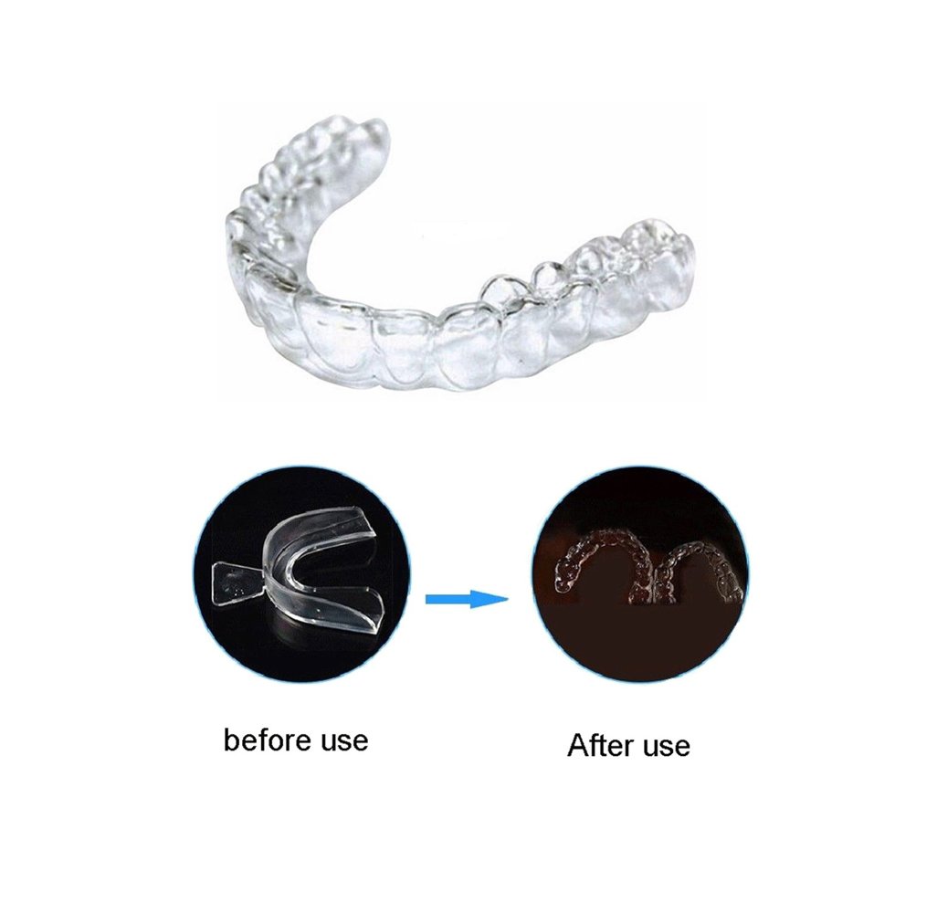 VECANCE 4PCS Transparent Silicone Thermoform Moldable Dental Mouth Guard, Whitening Teeth Trays Whitener Mouth Guard Care Oral Hygiene Bleaching Tooth Tool