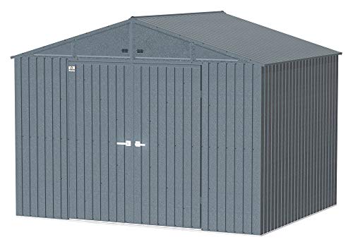 Arrow Shed Elite 10' x 8' Outdoor Lockable Steel Storage Shed Building, Anthracite