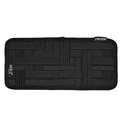 Cocoon CSG270BK Waxed Canvas Gadget Case Includes Grid-IT!® Accessory Organizer (Black) Medium