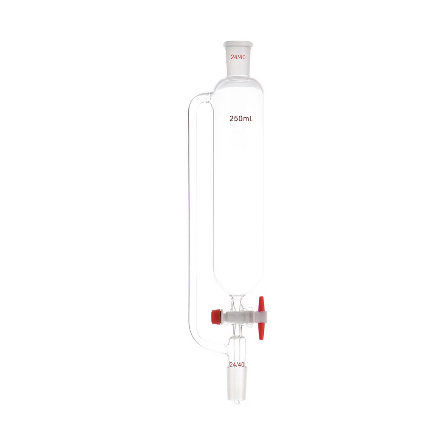 Deschem 250ml.24/40,Glass Pressure Equalizing Additonal Funnel,with PTFE Stopcock