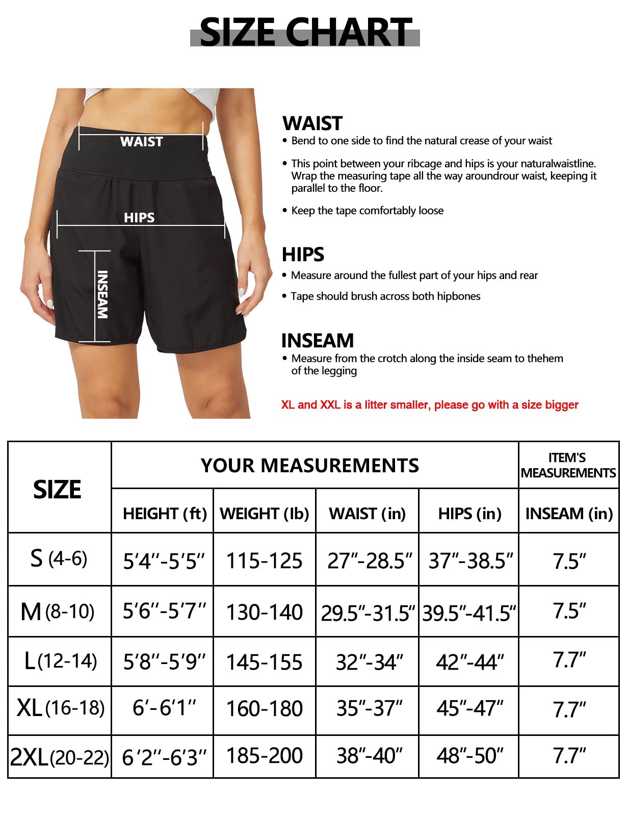 ALWZ-RDY Women Long Athletic Shorts Lightweight 7 inch Quick-Dry Running Shorts with Mesh Liner Back Zipper Pocket Black