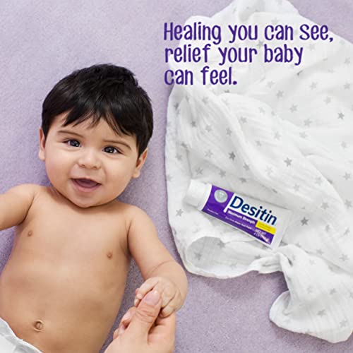 Desitin Maximum Strength Baby Diaper Rash Cream with 40% Zinc Oxide for Treatment, Relief & Prevention, Hypoallergenic, Phthalate- & Paraben-Free Paste, Travel Size, 2 oz (Pack of 6)