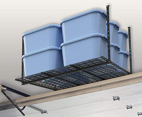 Hyloft 00625 45-Inch x 45-Inch Overhead Steel Garage Storage System, Adjustable Ceiling Mount Storage Rack, Hammertone