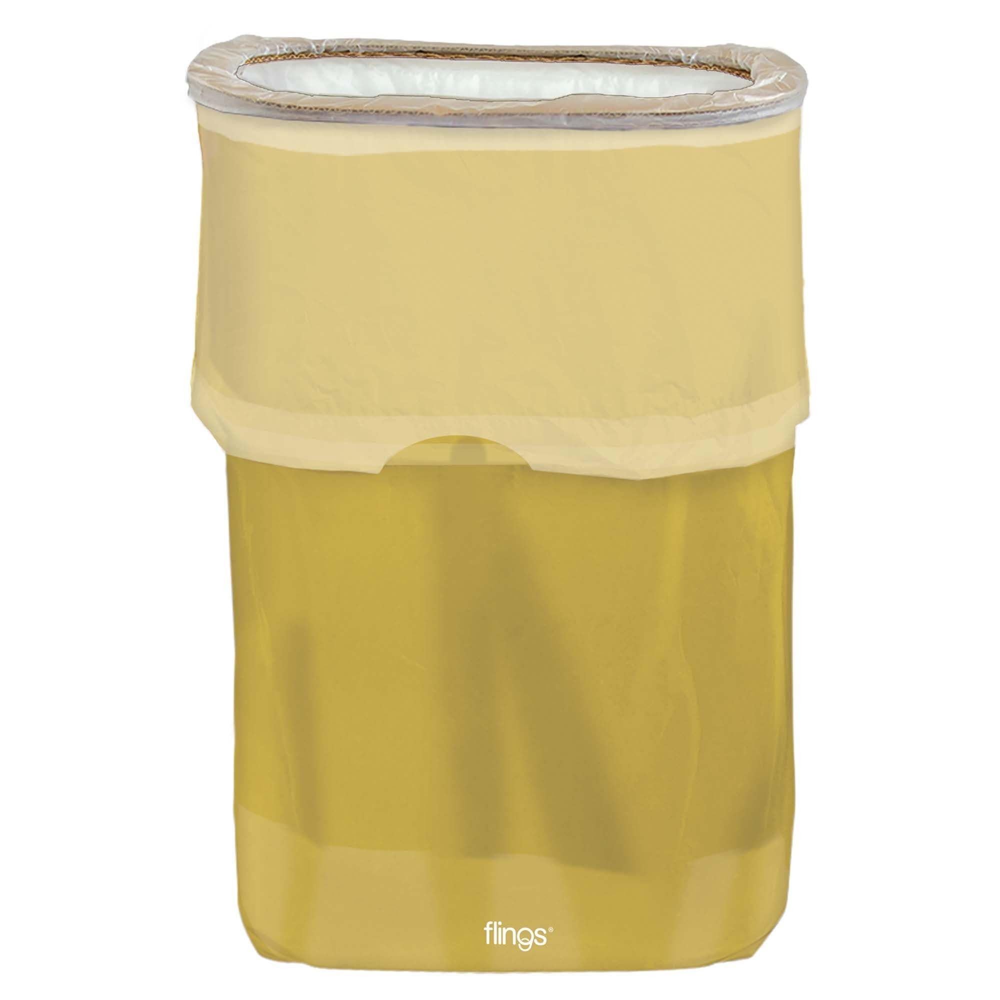 Amscan Gold Flings Plastic Bin - 22" x 15" (Pack of 5) - Stylish & Convenient Portable Waste Solution for Events & Parties