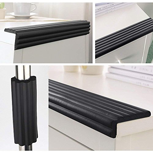KOOLDOO Baby Proofing Edge Guards Padding, 12.5ft Extra Wide Edge Protectors with Adhesive 3M Tapes for Sharp Edge of Table, Desk(Black)