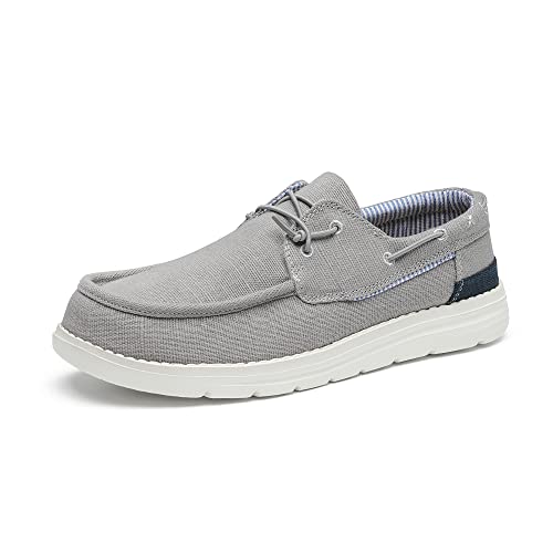 Bruno Marc Men's SBLS223M Slip-on Canvas Loafers Casual Boat Shoes, Grey, Size 12
