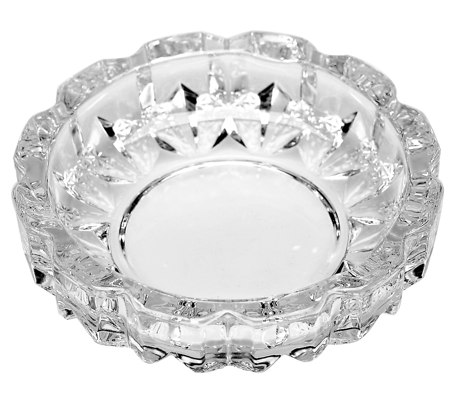 Deli Green Apple Crystal Heavy Glass Ashtray for Indoor and Outdoor Decorative (Round)