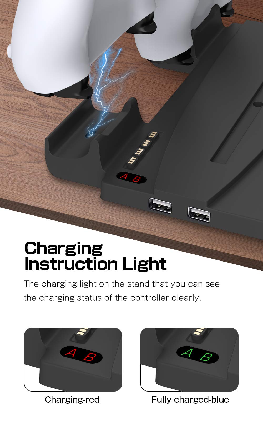 Vertical Stand PS5 Digital Edition and PS5 UHD Edition,SHINEZONE Charging Station for PS5 Controller Charging Station Dock with Dual Controller Charger Ports for PS5 DualSense