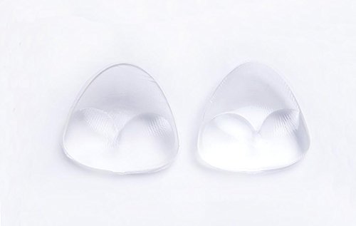 UPSTORE 1Pair Silicone Gel Triangle Shaped Bra Inserts Breast Chest Swimsuit Pads Enhancers Push-up Molding Pad A to D Cup for Bikini (Clear)