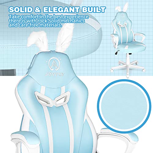 JOYFLY Gaming Computer Chair for Girls Teens, Ergonomic PC Office Kawaii Gamer Chair with Lumbar Support for Women(Light Blue)
