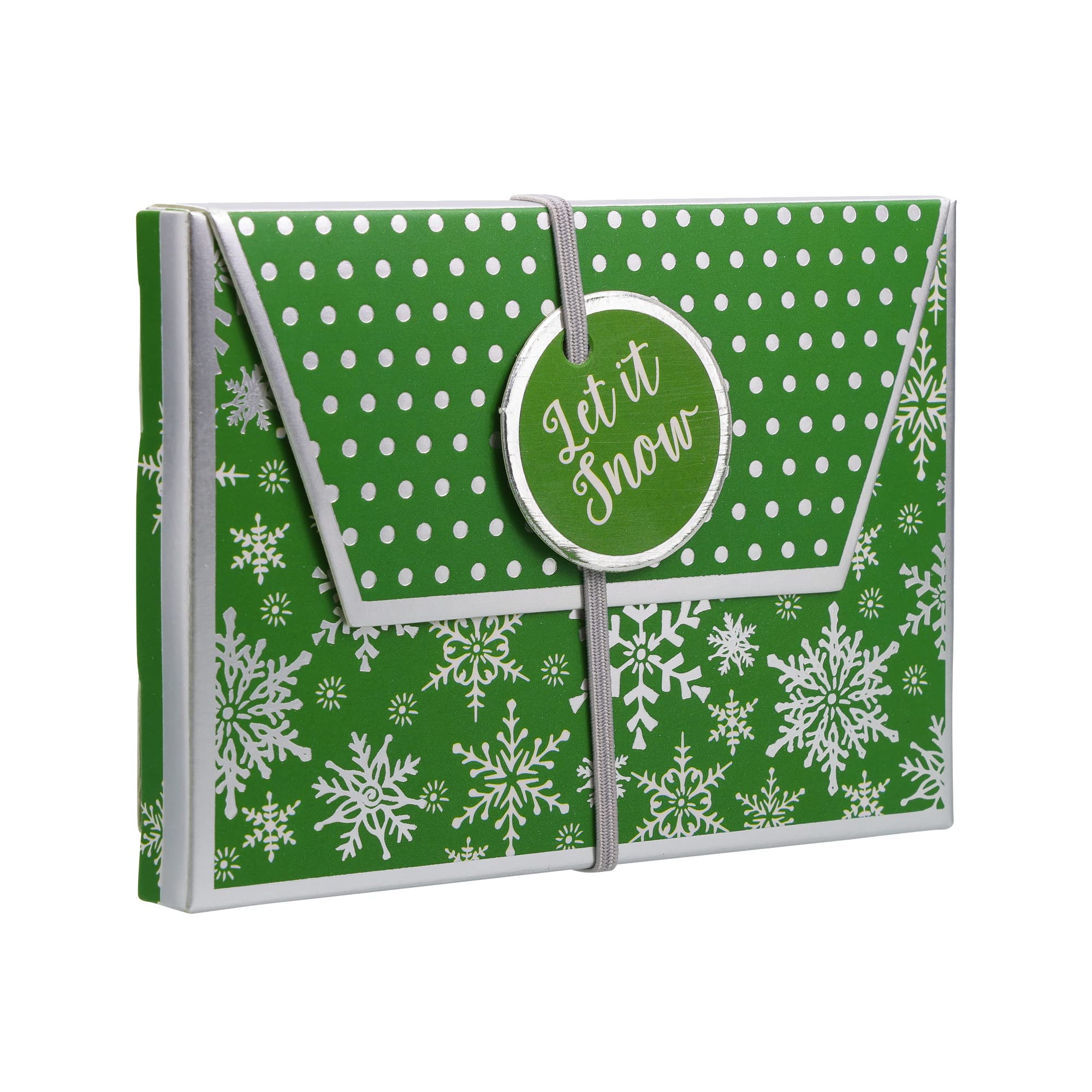 Fifth Ave Kraft Christmas Gift Card Holder Boxes with Foil Hot Stamp (Set of 6)