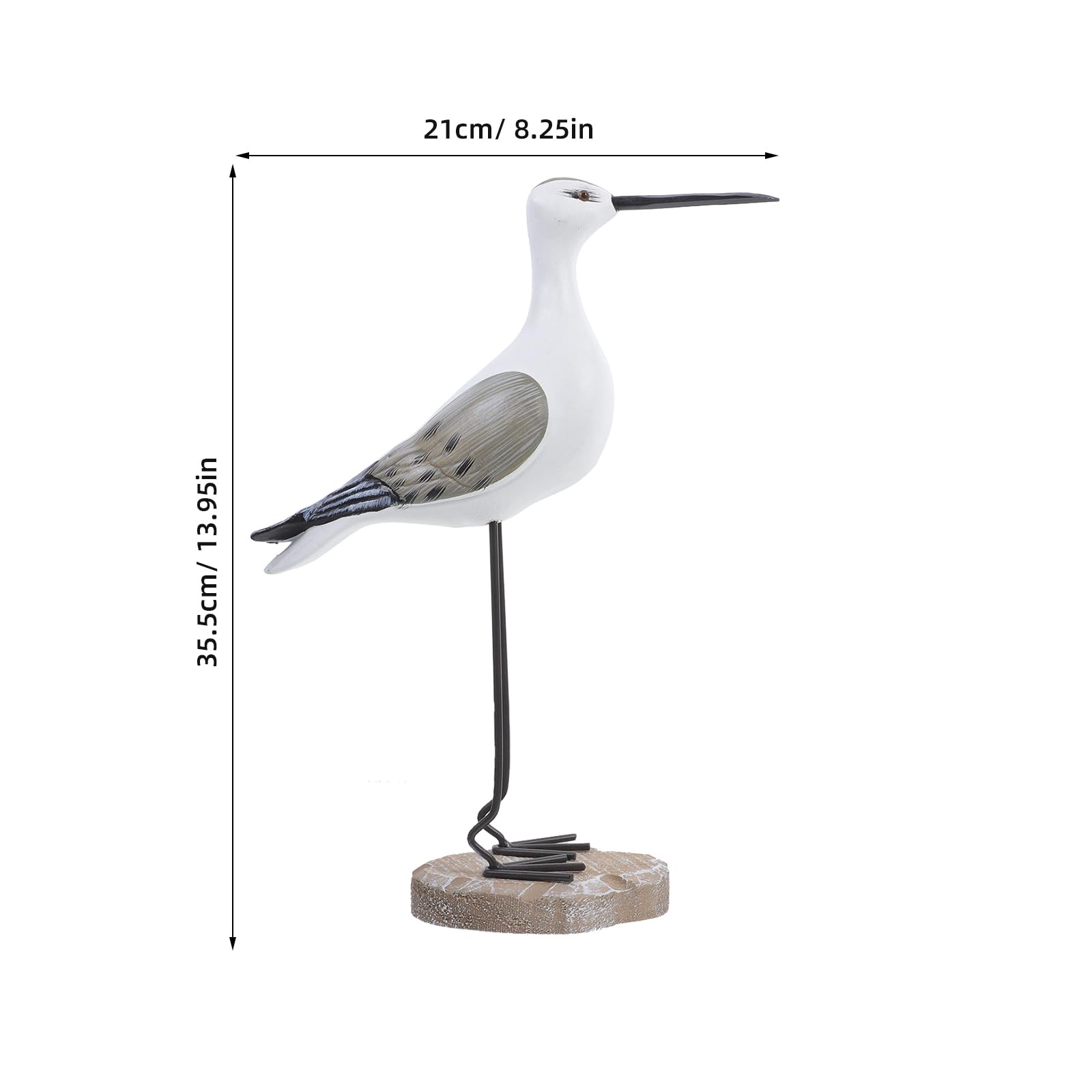 EXCEART 2pcs Seagull Statues Garden Bird Sculpture Wooden Seabirds Figurine Nautical Sculpture Desktop Coastal Decorartion Home Table Centerpiece