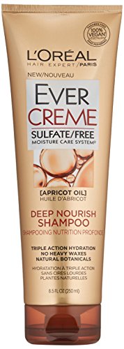 L'Oreal Paris Sulfate Free Shampoo, Triple Action Hydration for Brittle or Color Treated Hair, Apricot Oil Infused Hair Care, EverPure, 8.5 Fl Oz (Packaging May Vary)