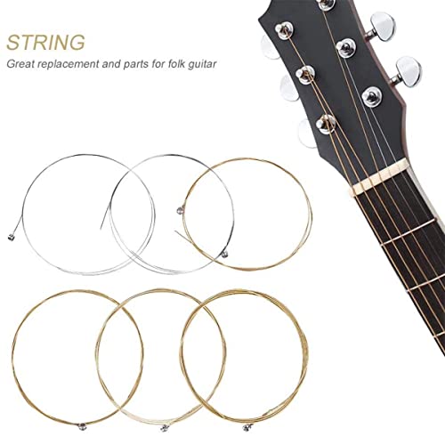 6 Pack Guitar Strings Replacement Stainless Steel Strings Set Acoustic Guitar Strings Part Steel Core Classic Folk Electric Guitar Copper Alloy Wound