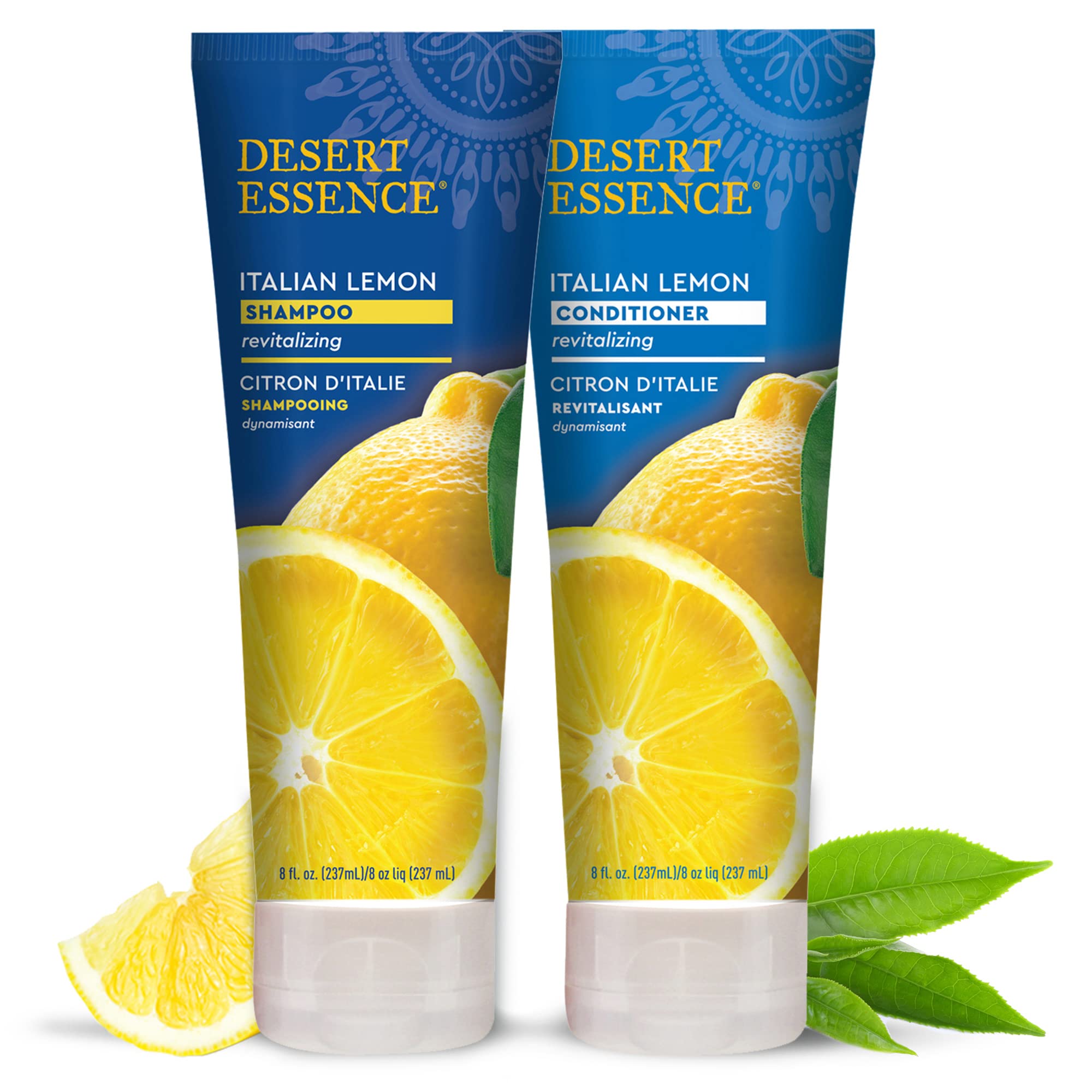 Desert Essence Italian Lemon Shampoo - 8 Fl Oz - Revitalizing - Adds Volume - Shine - Strength Scented - Certified Organic - Aloe Vera - B-complex Vitamins - Cruelty Free - No Parabens