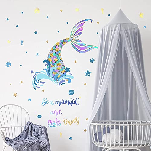Buer Homie Wall Decals, Baby Nursery Girls Quotes Stickers, Mermaid Tail Pattern