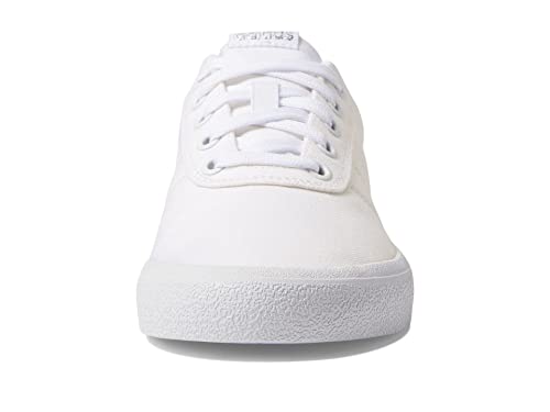 adidas Women's Vulc Raid3r Skate Shoe, White/White/Silver Metallic, 8