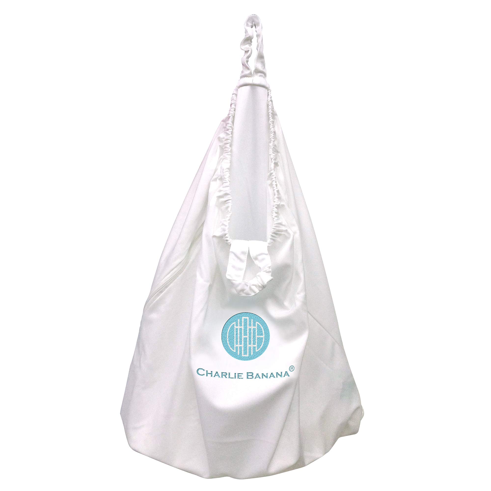 Charlie Banana Baby Waterproof Reusable and Washable Hanging Diaper Pail and Laundry Bag, White, 1 Count