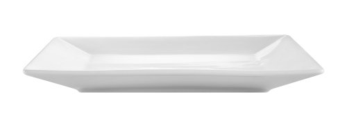 CAC China KSE-21 Kingsquare 12-Inch Super White Porcelain Square Plate, Box of 12