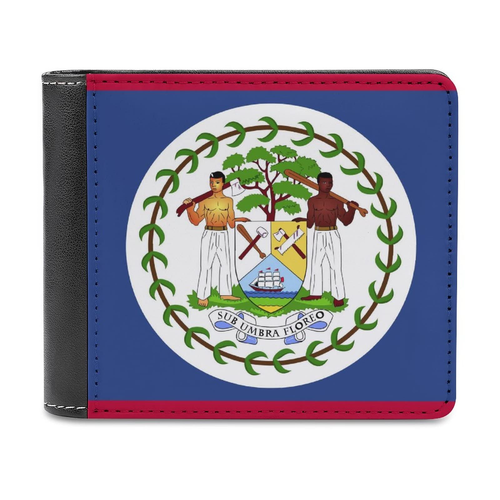 Mens Short Wallet Belize Flag Bifold Leather Wallets Purse Minimalist Card Holders Coin Purses