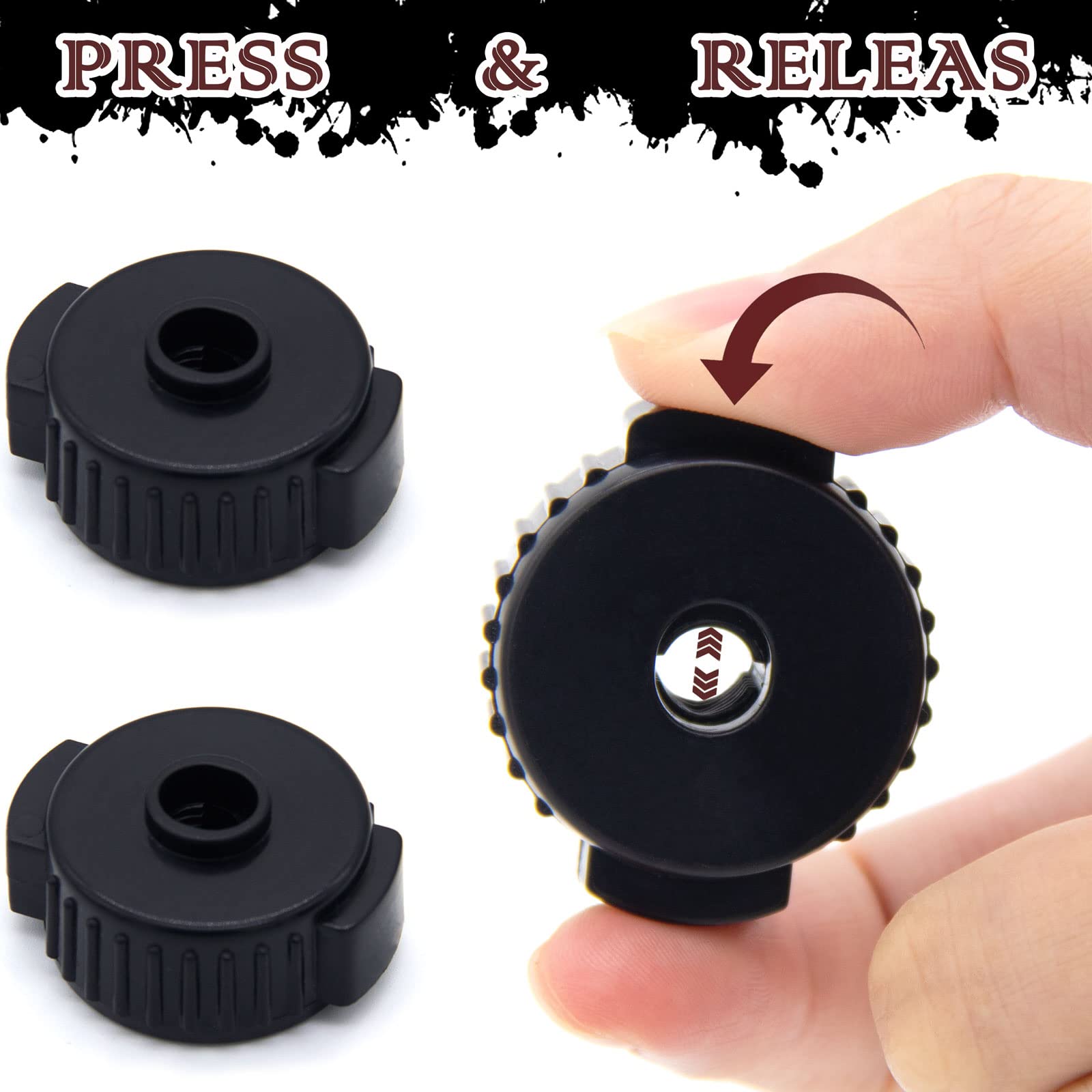 6 Pack Plastic Cymbal Nuts 8mm Quick-Set Cymbal Mate for Percussion Drum Kit, Quick Release Nut for Percussion Replacement Parts Accessories