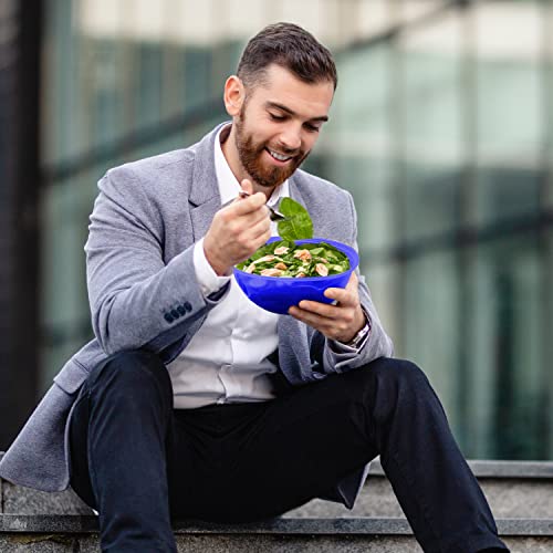 EasyLunchboxes® - Salad To-Go Containers - Reusable Bowl with Built-In, Leak-Proof Dressing Cup for Salad, Pasta, Cereal, Rice & More - Great for Work, Travel, & Meal Prep, Set of 4 (Jewel Brights)