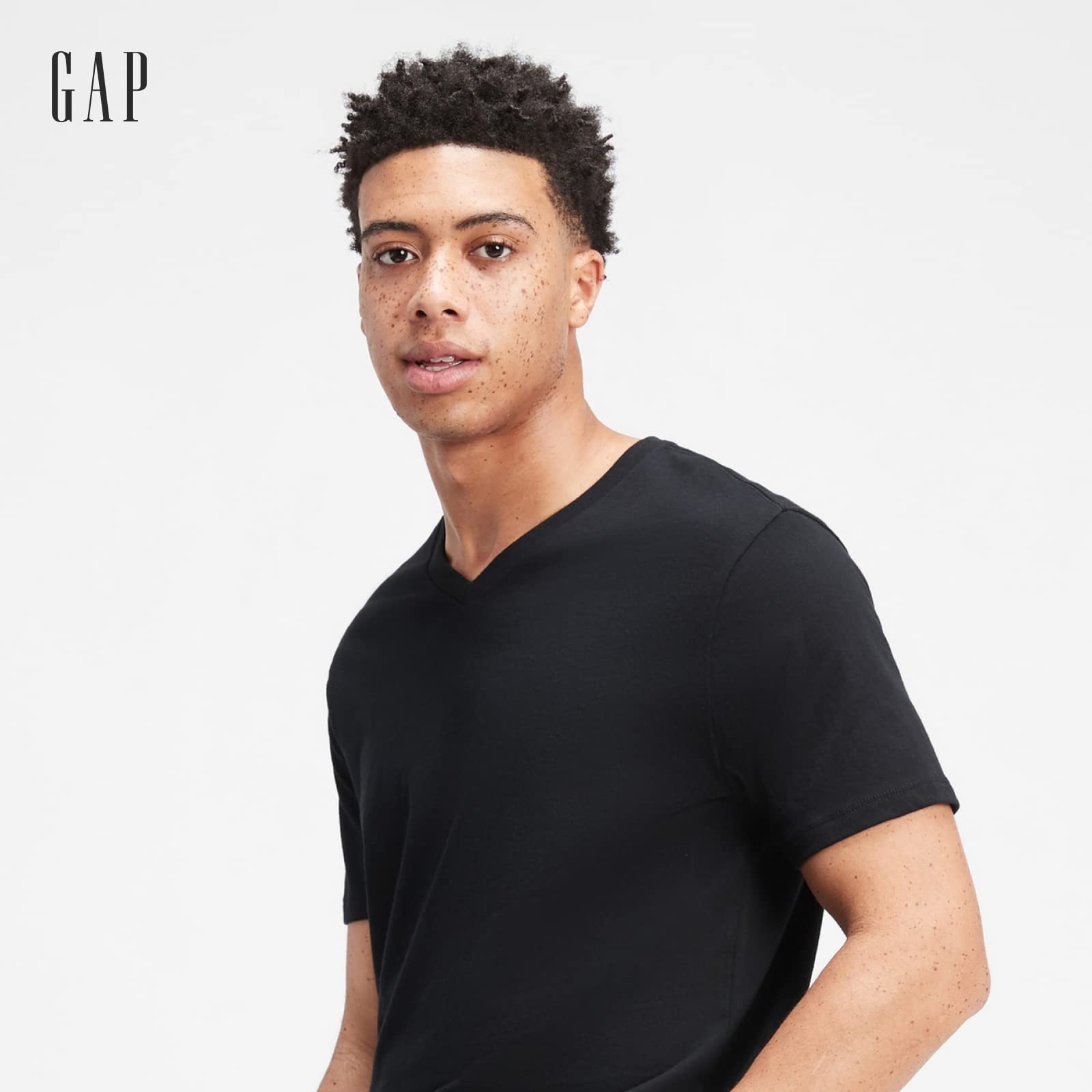 GAP Mens Everyday Short Sleeve V-Neck T-Shirt T Shirt, Light Heather Grey B08, Large US