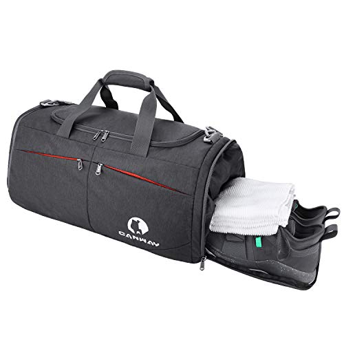 Canway Sports Gym Bag, Travel Duffel bag with Wet Pocket & Shoes Compartment for men women, 45L, Lightweight
