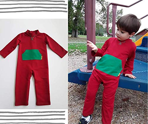 Terrible 2's Strip-Proof Toddler Romper in Red/Green (5T)