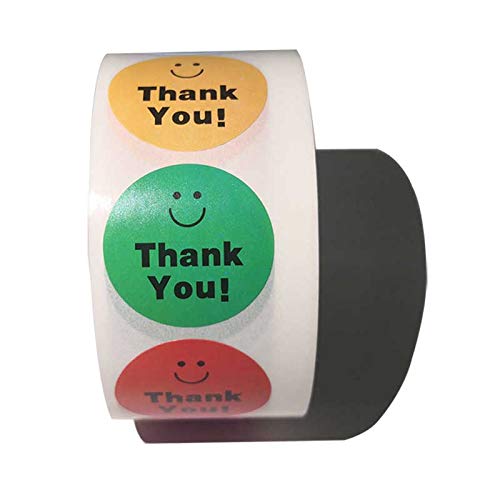 500pcs Colored Thank You Smile Stickers Christmas Stickers Scrapbooking Packaging Seal Labels Stationery Sticker for Party