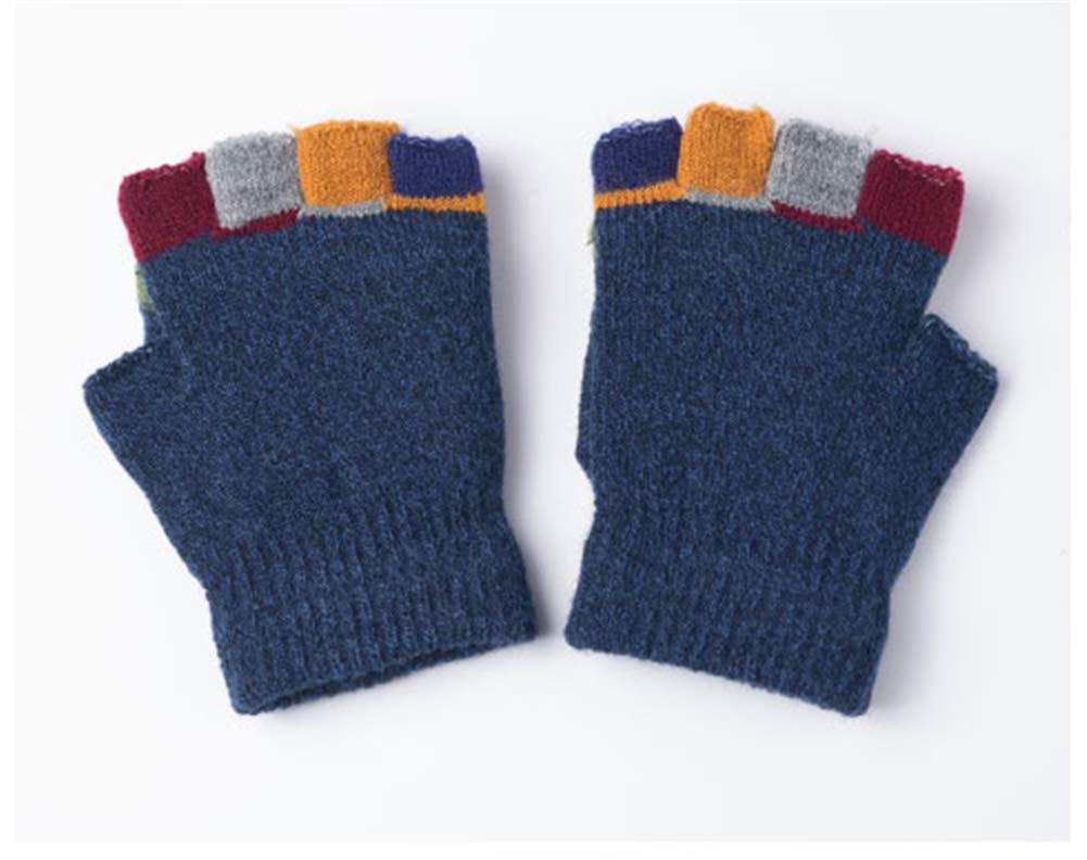 Kids Winter Gloves, Warm Knitted Convertible Fingerless Gloves for Baby Boy Girl with Mittens Cover Cap