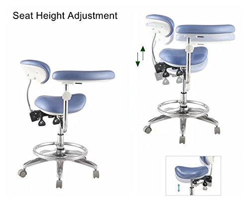 Aphrodite Deluxe Dental Saddle Chair Medical Stool PU Leather High Density Height Adjust by Purple-Violet