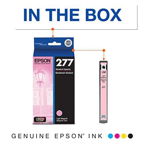 Epson T277 Claria Photo HD Ink Standard Capacity Light Magenta Cartridge (T277620) for Select Expression Printers