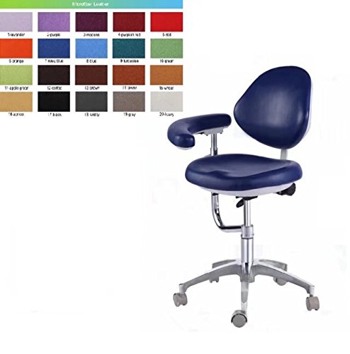 Aphrodite Dental Stool Assistant Stool Dental Assistant Chair with Armrest Micro Fiber Leather Height Adjustable by Purple-Violet
