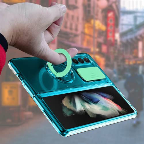EAXER for Samsung Galaxy Z Fold 3 5G Case with Ring Holder, Slim Kickstand Shockproof Stand Clear Back Case Cover