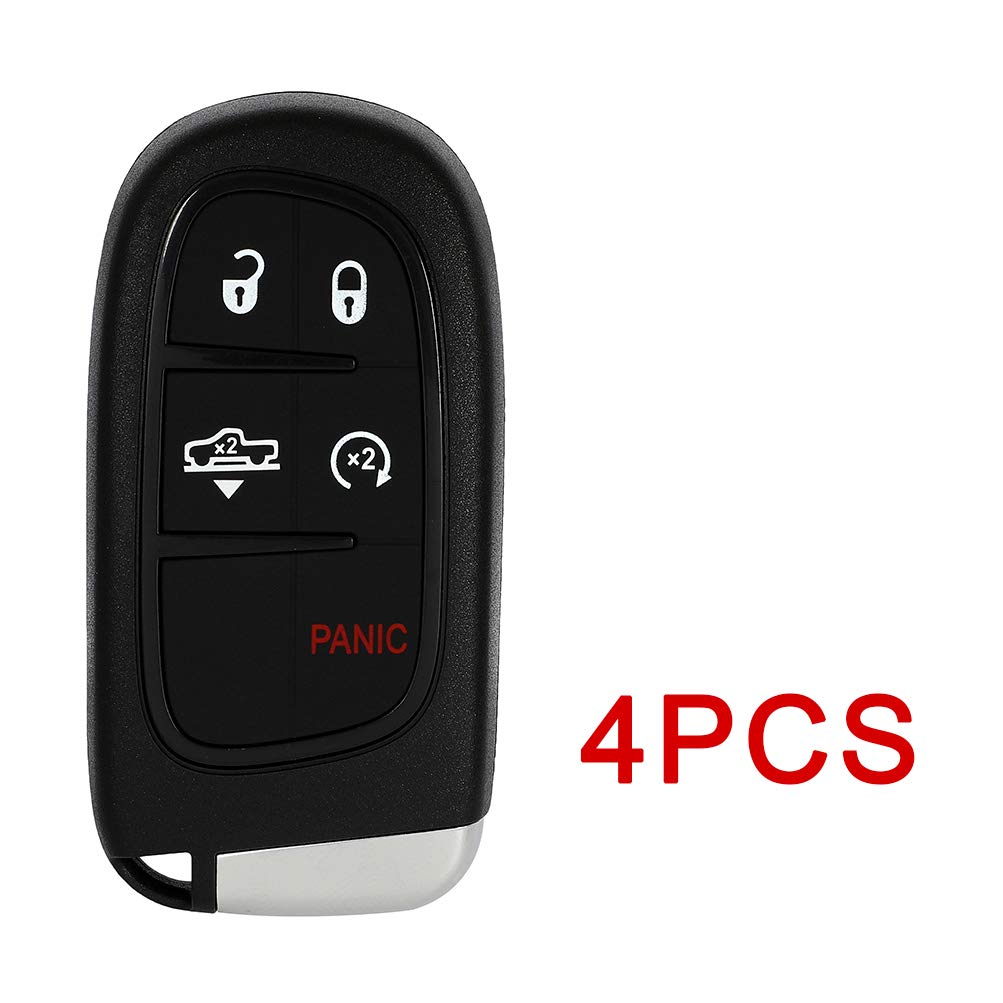 ANGLEWIDE Car Key Fob Keyless Entry Remote Shell CASE Replacement for 14-19 for Jeep for Cherokee (FCC 68159657AG) 5 Buttons 4pads