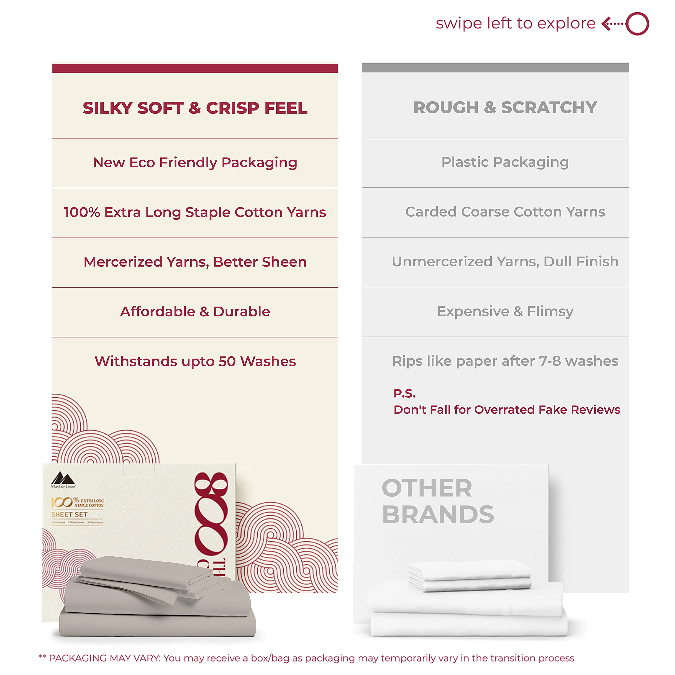 800-Thread-Count Cotton Sheets - Egyptian Quality Long Staple Cotton, Sateen Weave Taupe Color Queen Sheets for Queen Size Bed, Fits Mattress Upto 16'' Deep Pocket (Packaging May Vary)
