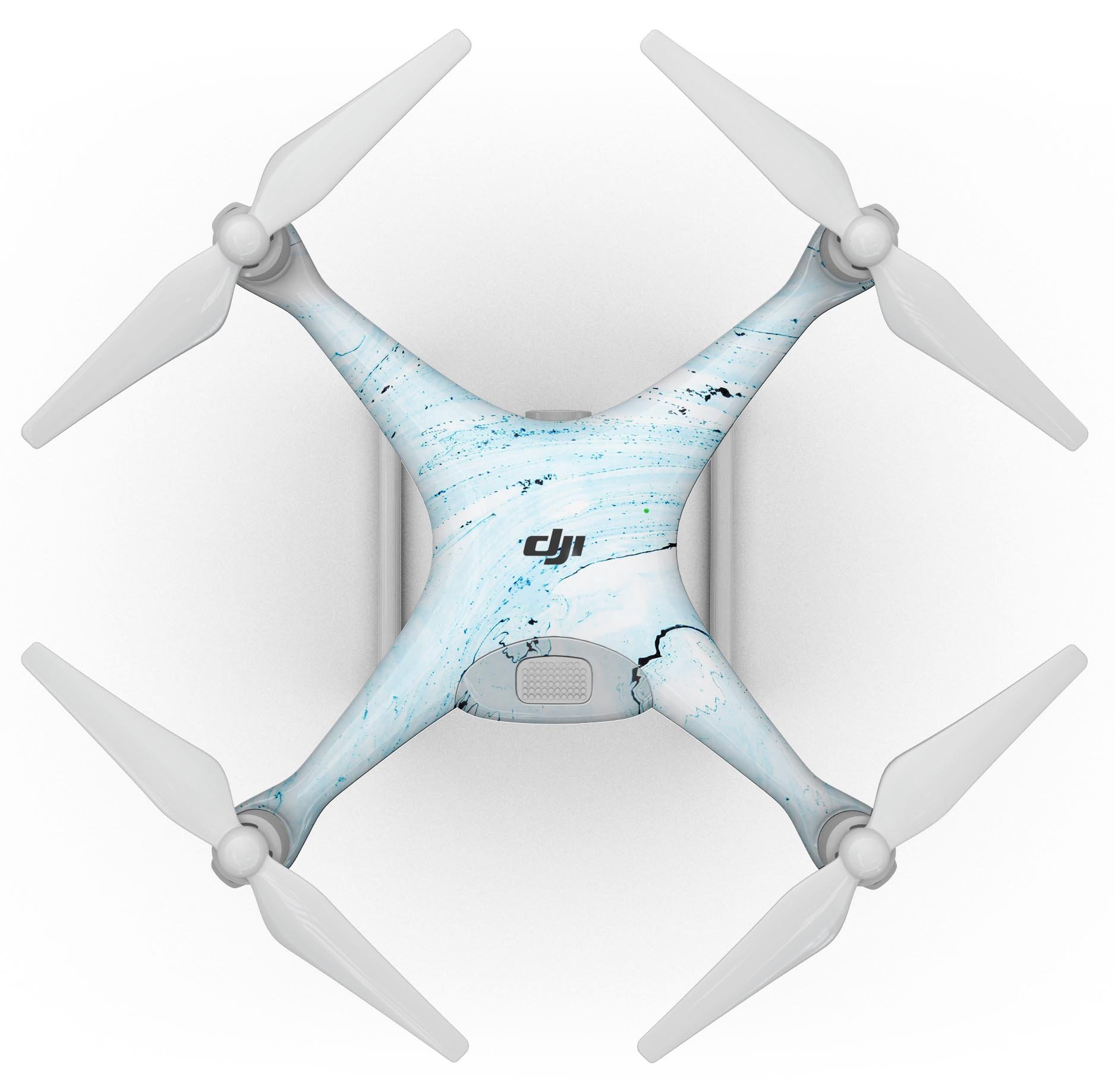 Design Skinz Design Skinz Ocean Blue Textured Marble Full-Body Wrap Decal Skin-Kit Compatible with The Drone DJI Phantom 3/Phantom 3 Pro