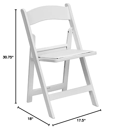 Flash Furniture 4 Pack HERCULES Series 1000 lb. Capacity White Resin Folding Chair with Slatted Seat