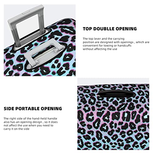 Neon Leopard Grain Luggage Cover Elastic Washable Stretch Suitcase Protector Anti-Scratch Travel Suitcase Cover for Kid and Adult XL (29-32 inch suitcase)
