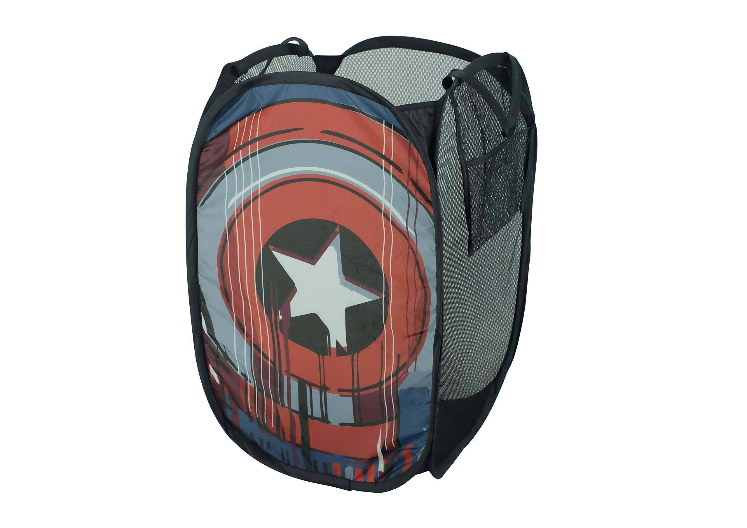 Marvel Avengers Captain America Pop Up Laundry Hamper Bin, Blue