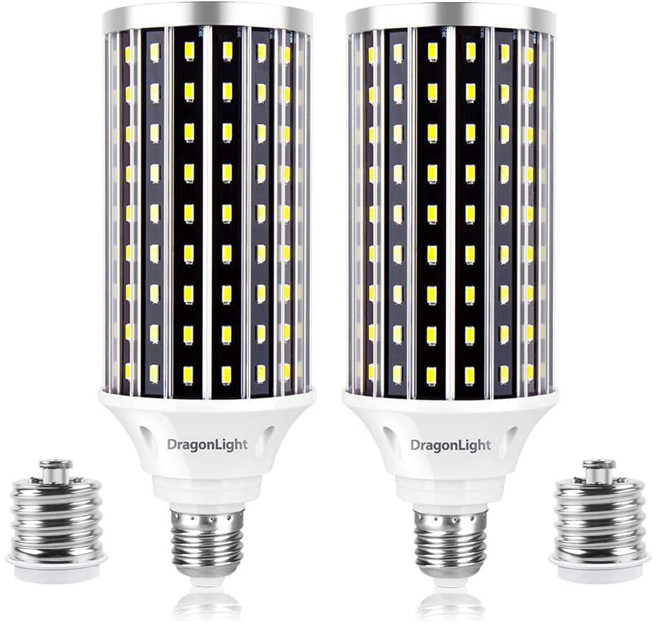 50W Super Bright LED Corn Light Bulbs(400 Watt Equivalent) - E26/E39 Mogul Base LED Bulbs - 6000K Daylight 5000 Lumens for Large Area Lighting [Twin Value Pack]