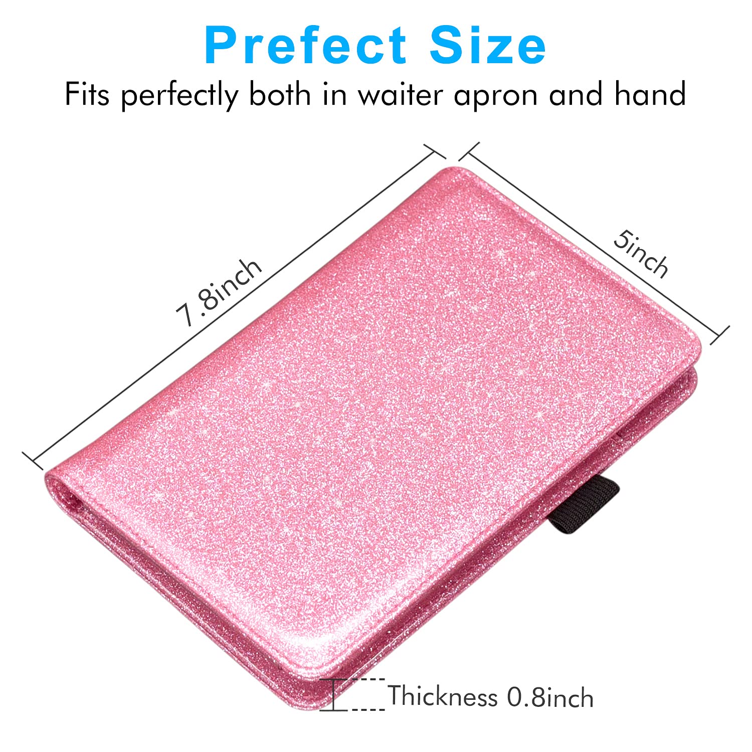 ACdream Server Books for Waitress, Guest Book Note Pad, Cute Pocket Leather Money Organizer Wallet, Cash Check Bill Receipt Holder Presenter, Waiter Accessories Fit Server Apron