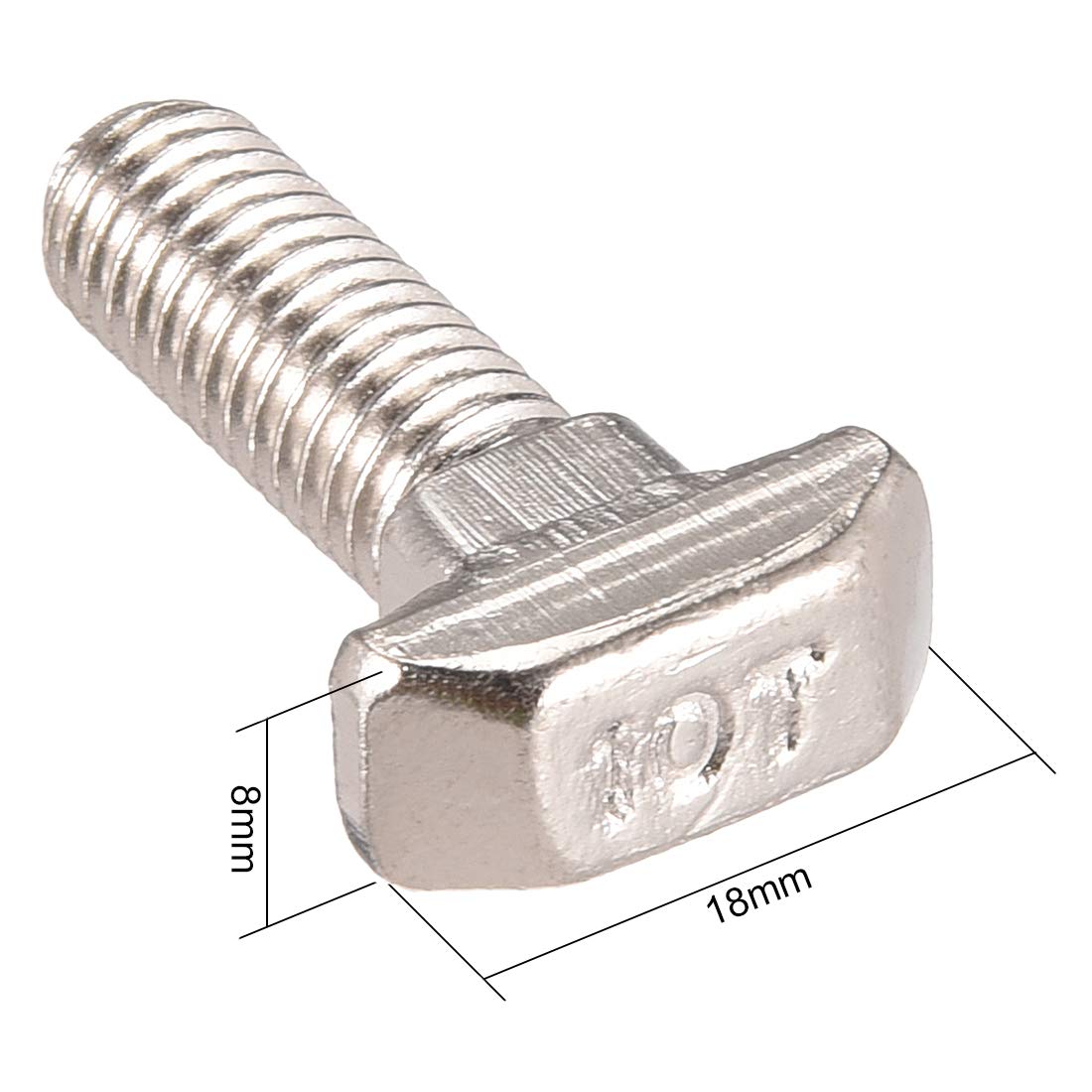 uxcell M8x25mm T-Slot Drop-in Stud Sliding Screw Bolt Carbon Steel 20pcs for 40 Series European Standard Aluminum Profile