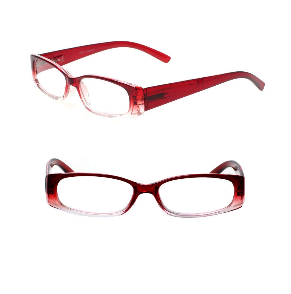 5 Pack Spring Hinge Reading Glasses Rectangular Fashion Quality Readers for Men and Women (5 Pack Mix, 2.5)