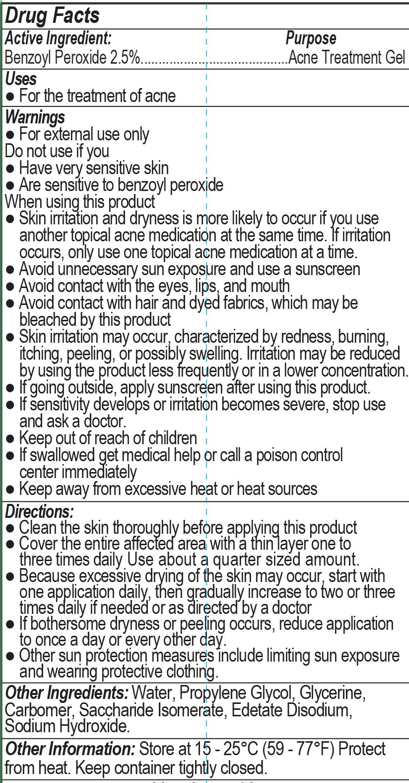 Dr Song 2.5% Benzoyl Peroxide Acne Gel Treatment Lotion (8 oz)