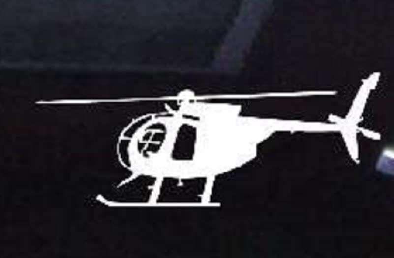 500D Hughes Helicopter Dye Cut Decal Vinyl Sticker Auto Car Truck Wall Laptop 6" Wide - White Color